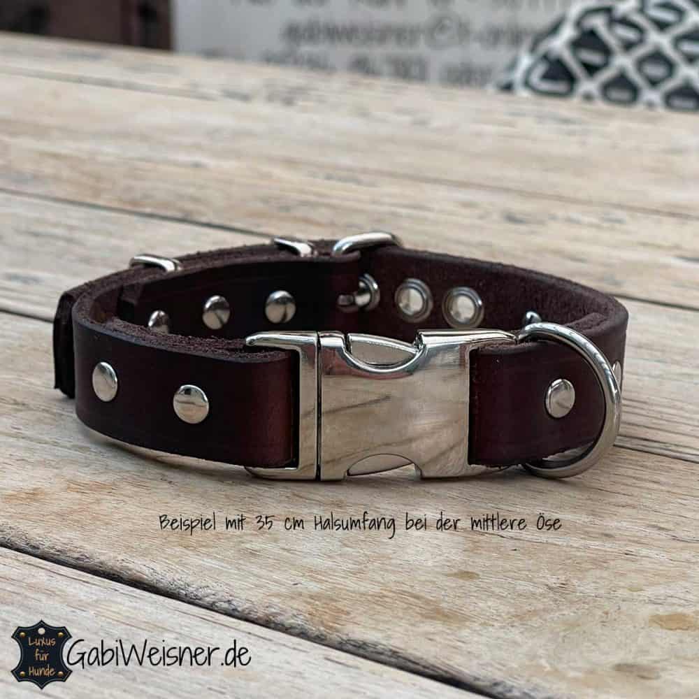 Hundehalsband mit Klickverschluss und verstellbar in Ösen