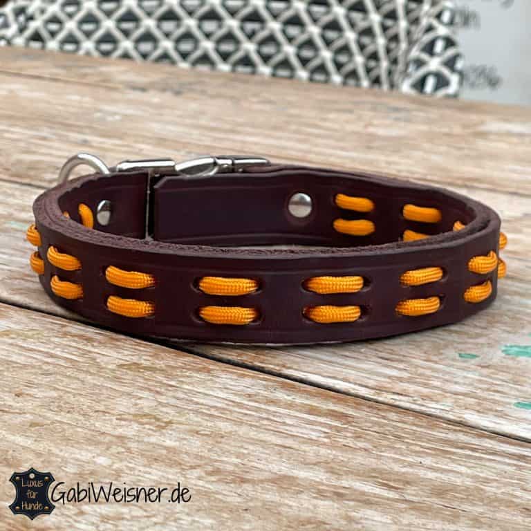 Hundehalsband mit Klickverschluss, Leder 25 mm breit